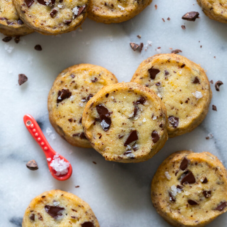 Salted Grapefruit Chocolate Chunk Shortbread Cookies | Baking the Goods