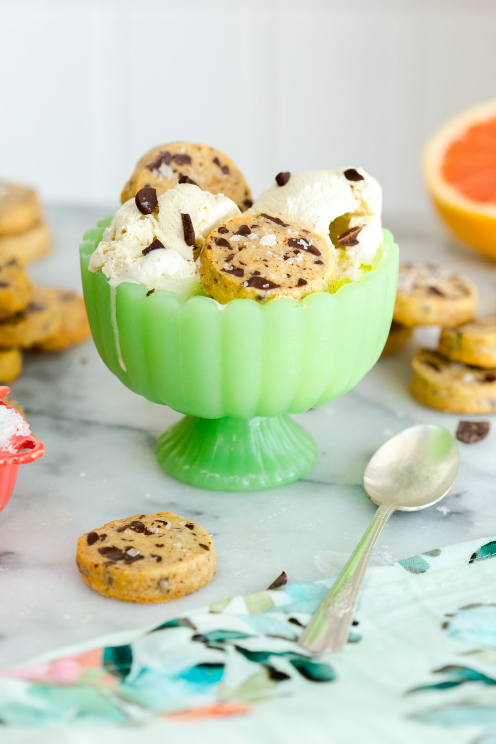 Salted Grapefruit Chocolate Chunk Shortbread Cookies | Baking the Goods