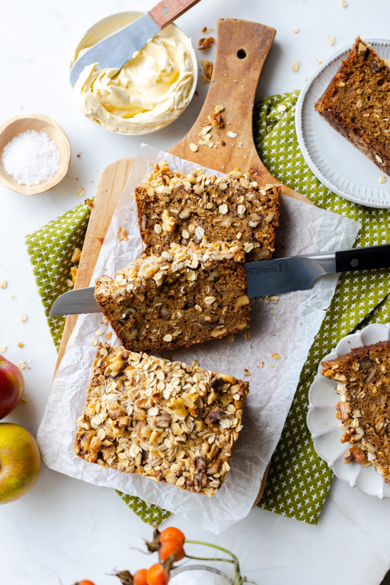 Brown Butter Apple Oat Walnut Bread with Whipped Honey Butter | Baking ...