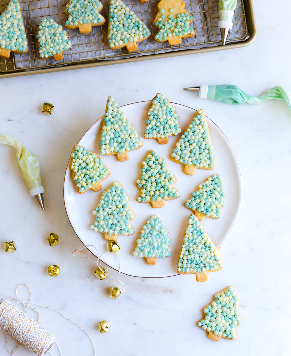 Vanilla Sugar Cookie Trees with Cream Cheese Frosting | Baking the Goods