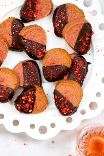 Chocolate Dipped Strawberry Cookies | Baking the Goods
