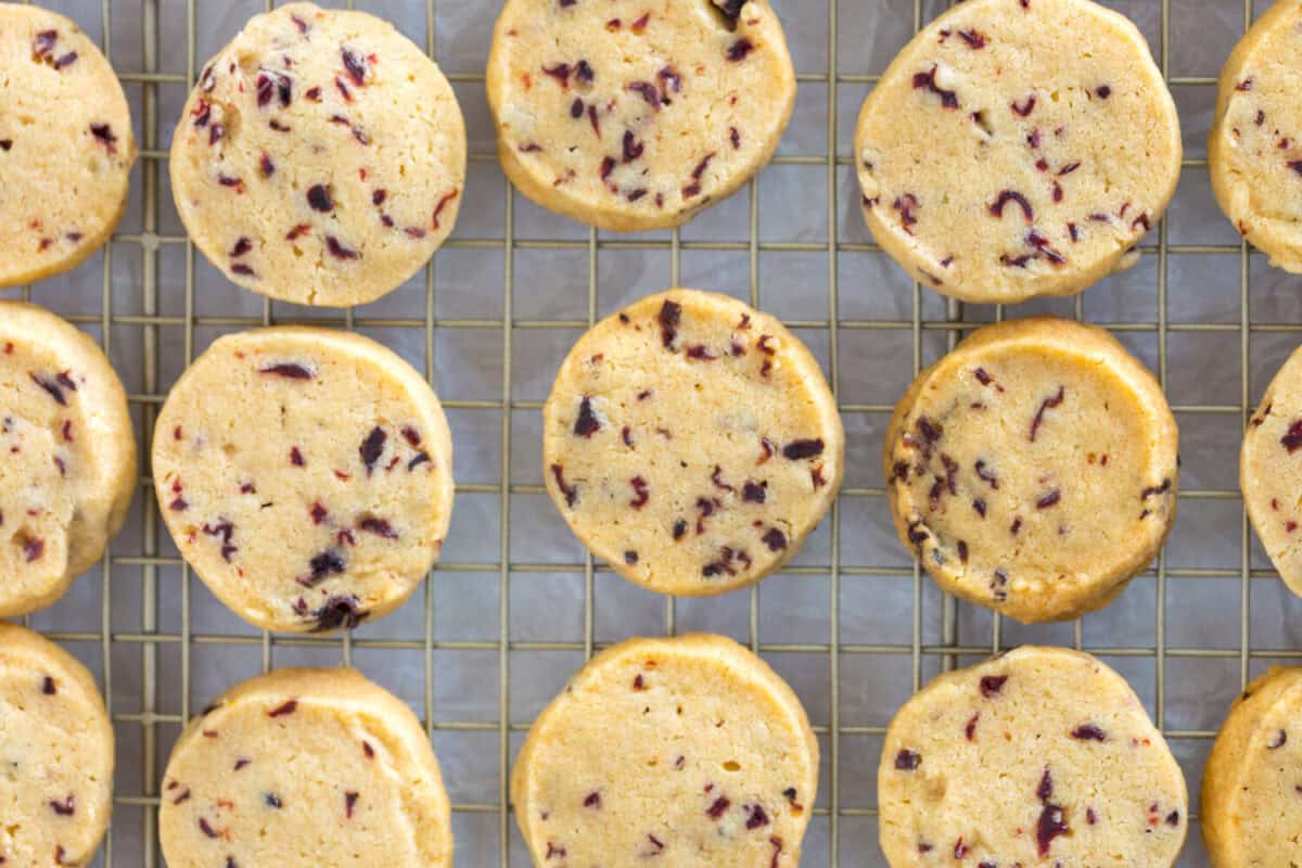 Glazed Hibiscus Shortbread Cookies | Baking the Goods