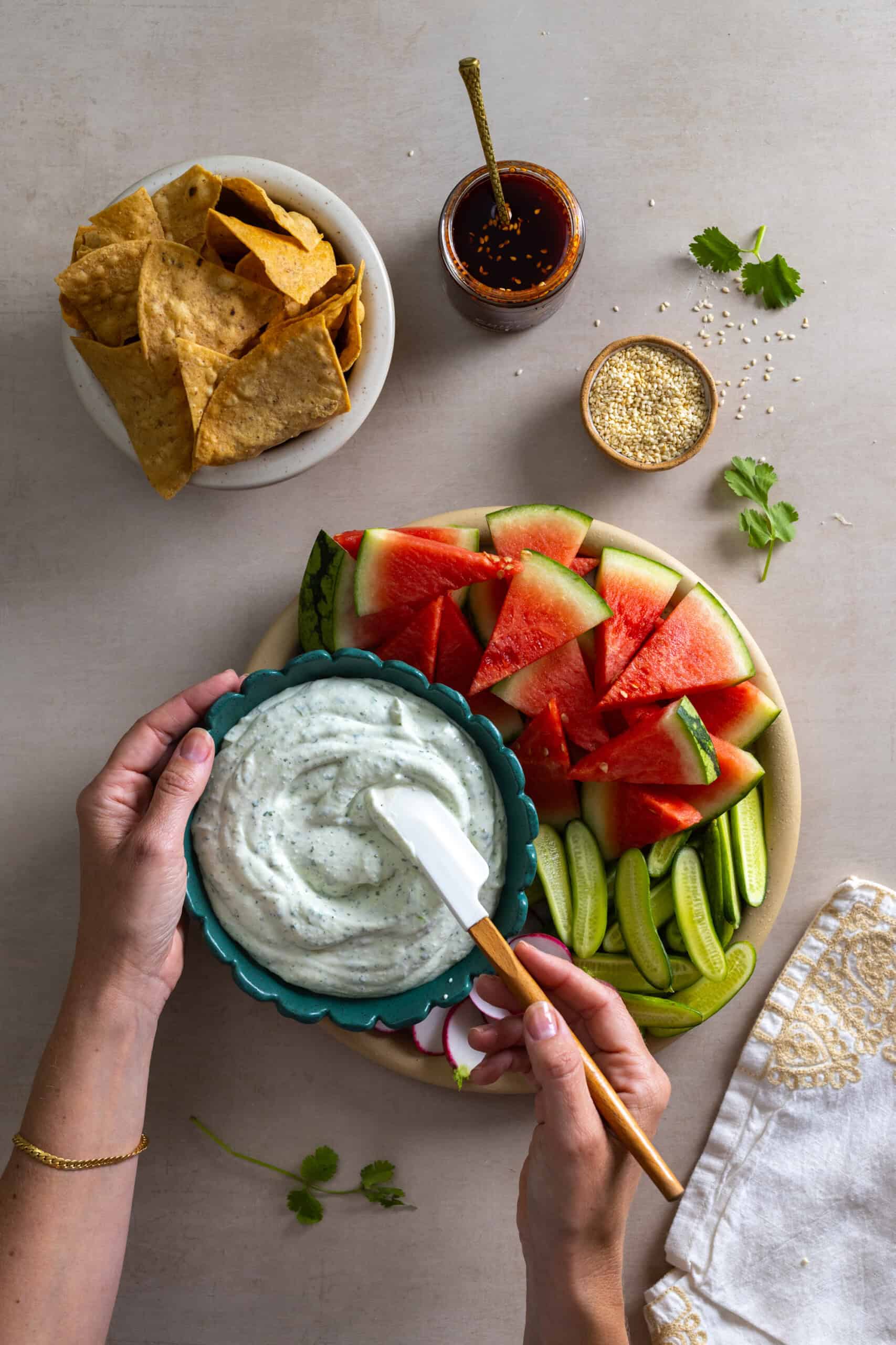 Chili Oil Cottage Cheese Dip | Baking the Goods