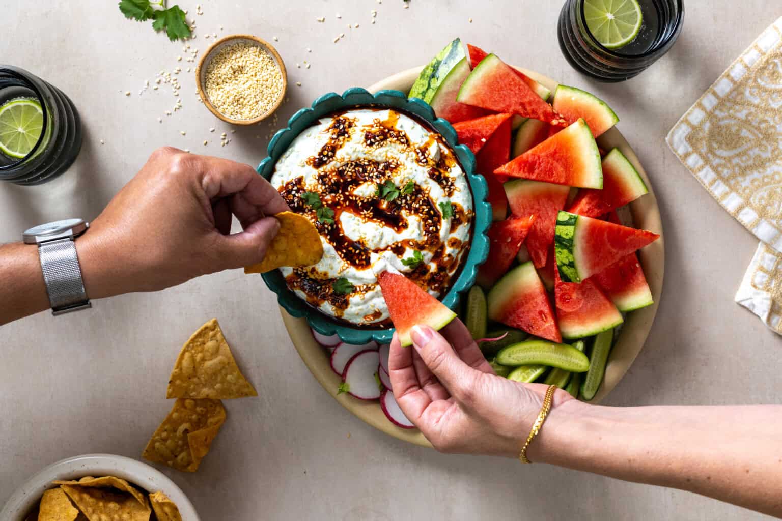 Chili Oil Cottage Cheese Dip | Baking the Goods