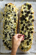 Cheesy Olive Garlic Bread | Baking the Goods