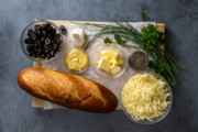 Cheesy Olive Garlic Bread | Baking the Goods